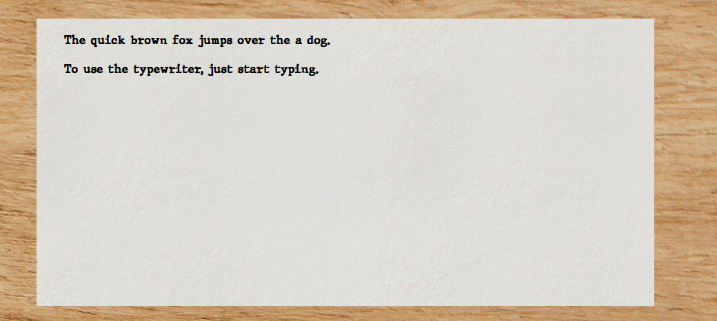 Hack-A-Day, Day 10: Typewriter